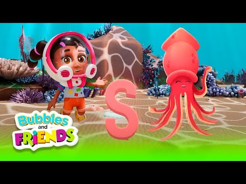 Learn Ocean ABCs | The Letter 'S' | Bubbles and Friends | Full Episode & Song For Kids