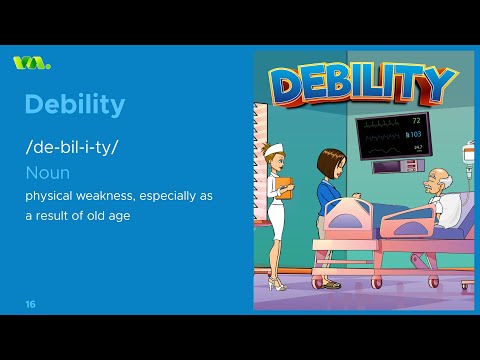 Vocabimate English Vocabulary: Learn the word Debility | Animated Vocabulary