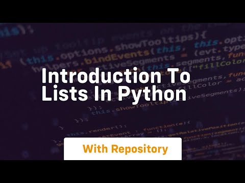 Introduction to lists in python