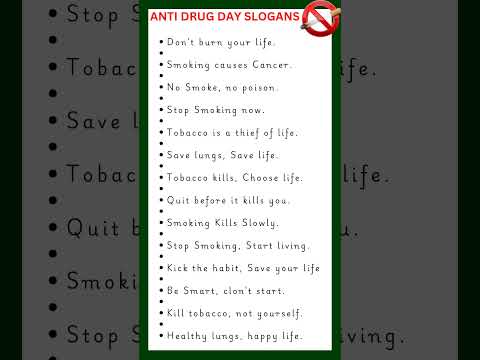 slogan on drug abusing in english/slogan on drug addiction in english/slogan on Anti Drug Day