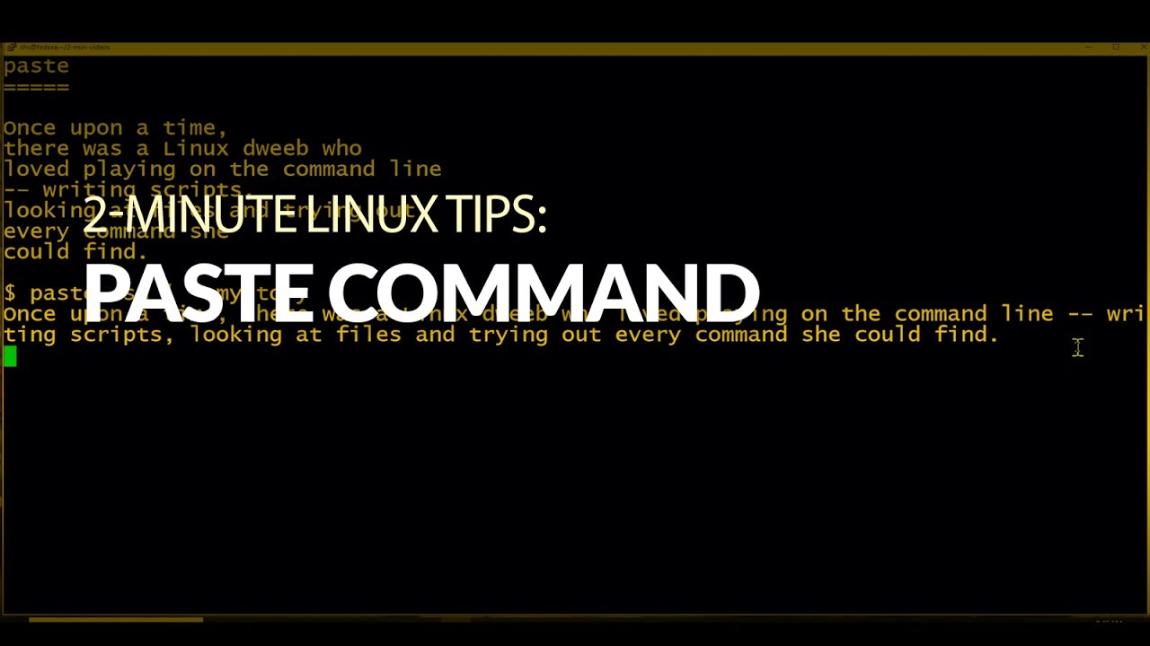 How to use the paste command