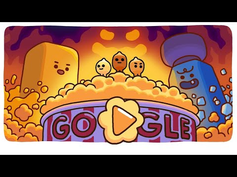What is the Google Doodle today? Popcorn kernels run around in Wednesday's Doodle