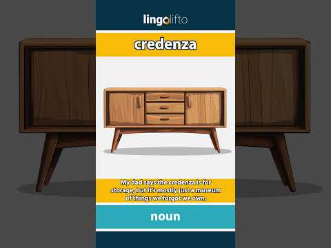 🇬🇧 Credenza Meaning : Flash Card : Learn English Vocabulary