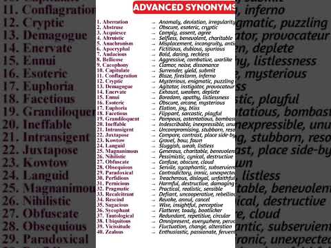 Let's learn 40 words synonyms