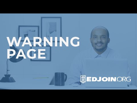 EDJOIN Application Process: Warning Page