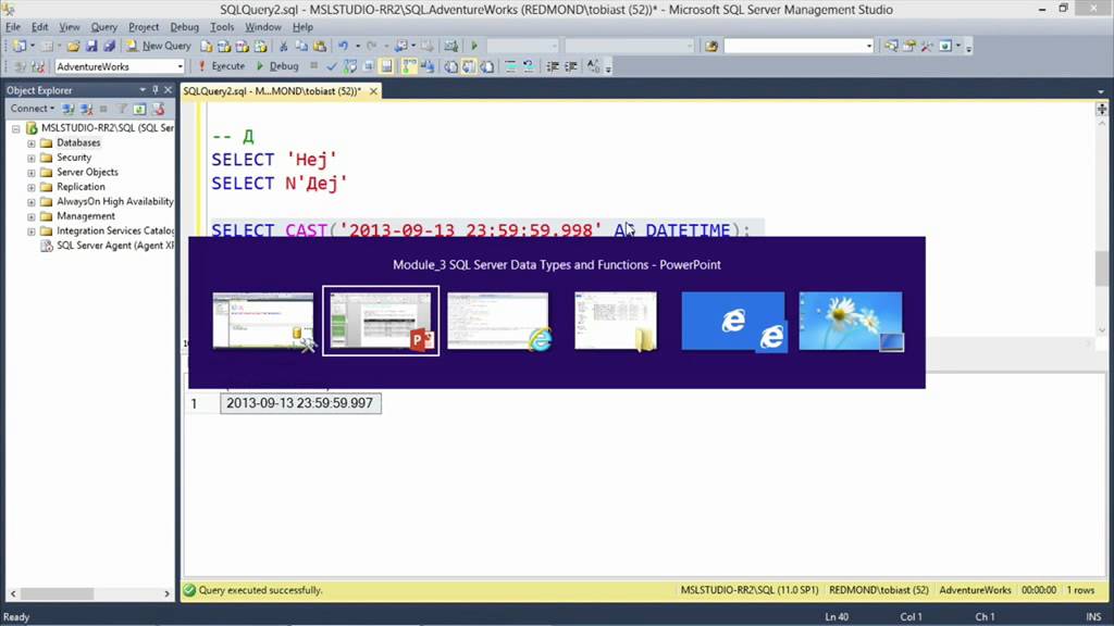 03 -Querying Microsoft SQL Server 2012-  SQL Server Data Types and Functions