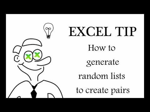 Excel - How to generate random lists to create pairs