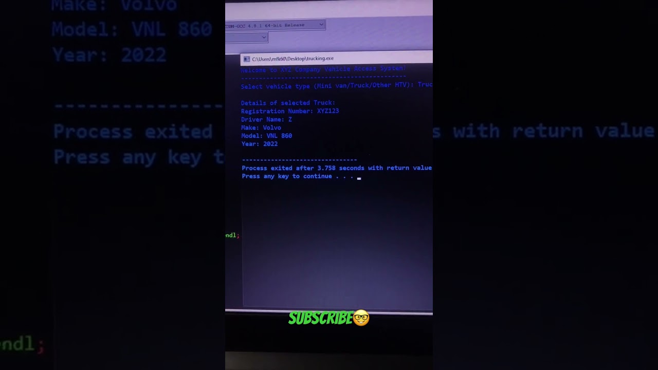 vehicle access in c++ IDE dev c++#cppprogramming #codingtime #codinglife