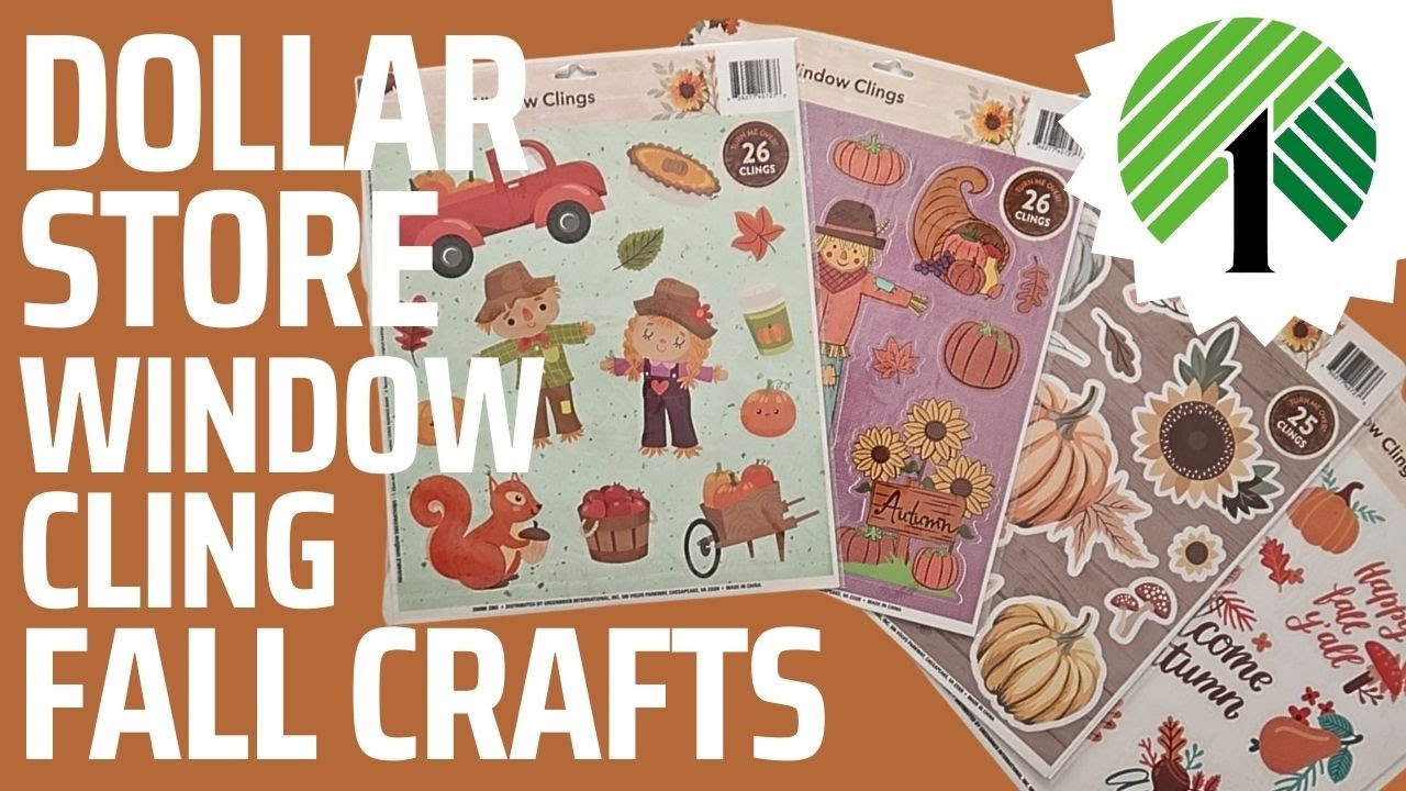 Dollar Tree Crafts made with Fall Window Clings - NEW for 2023