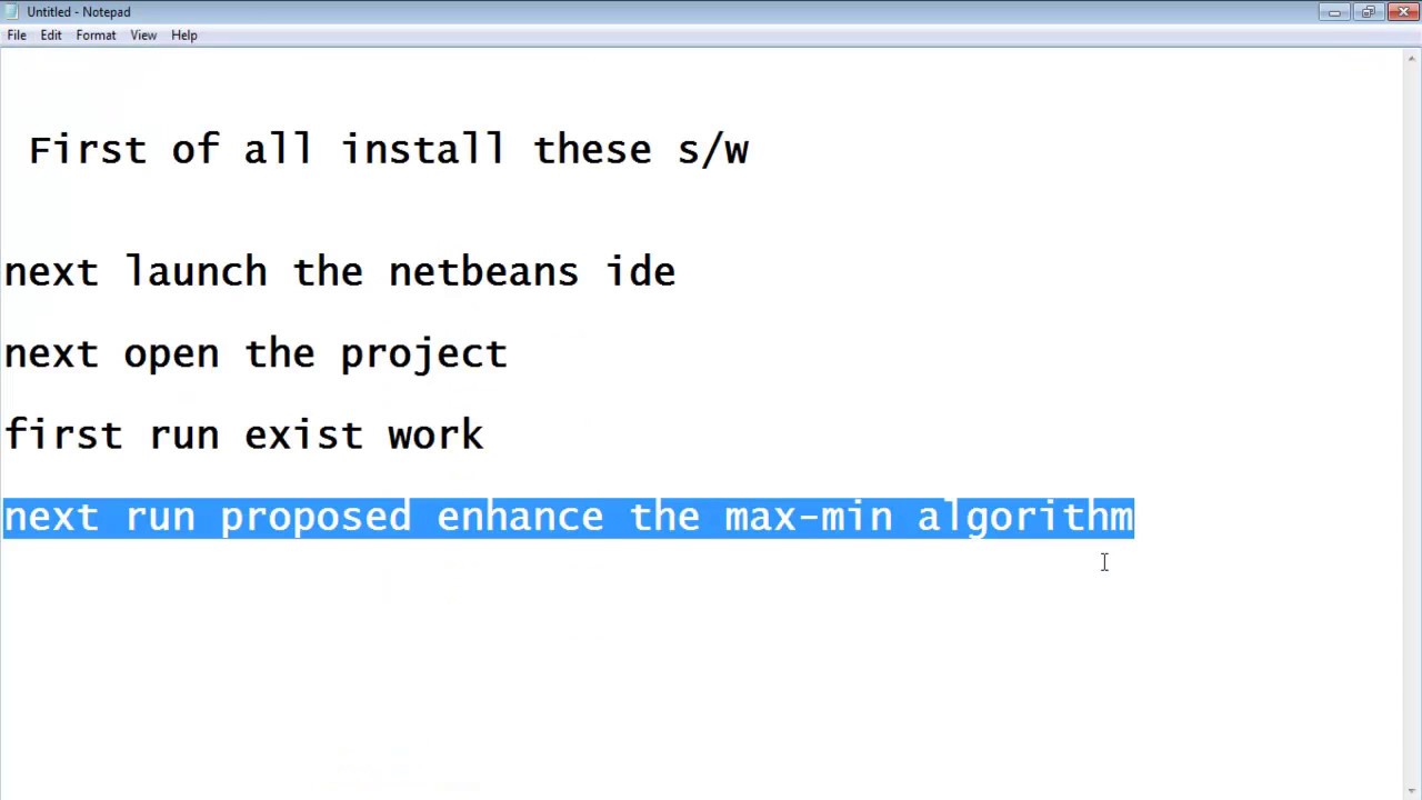 Enhanced Max Min Algorithm cloud computing projects