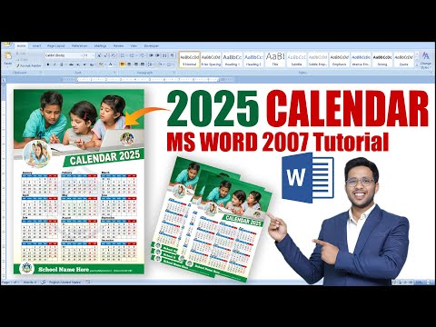 Complete 2025 Calendar Design Tutorial in MS Word 2007 | Calendar Design in MS Word Hindi Tutorial