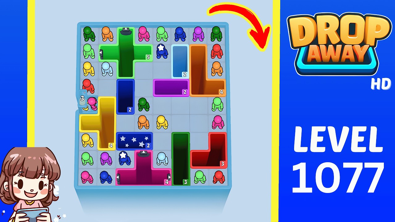 Drop Away Level 1077 Solution Walkthrough