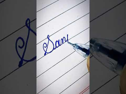 writing a name "Sanjay" in cursive #shorts