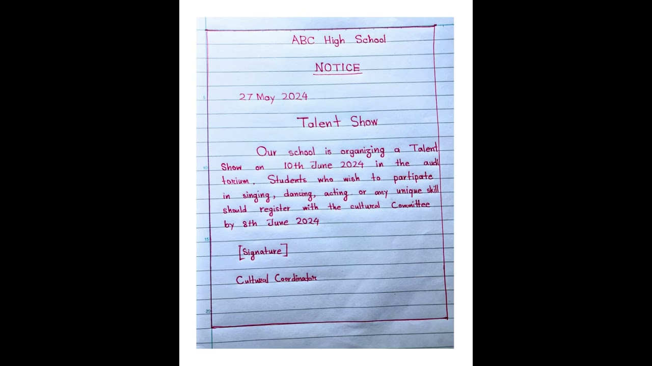 Cultural Event Notice writing for class 10 | Notice writing | #class10