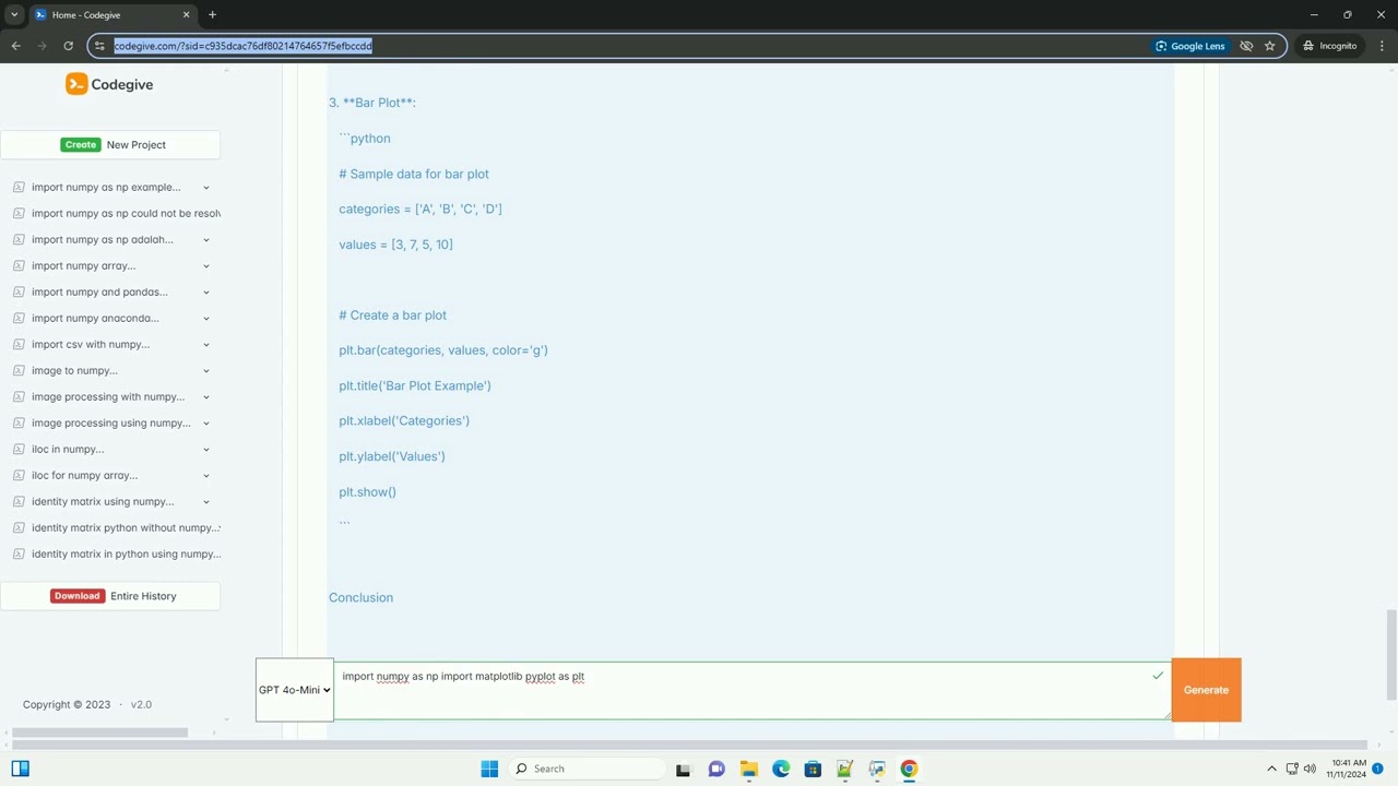 import numpy as np import matplotlib pyplot as plt
