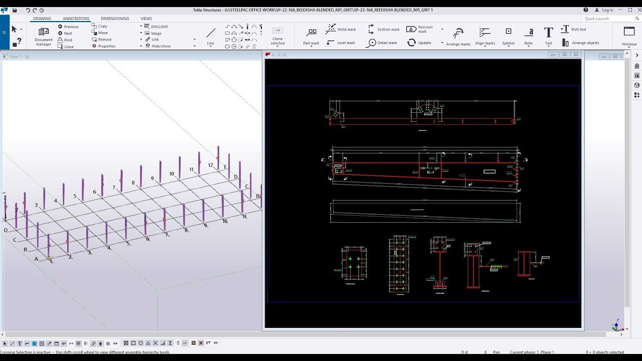 tekla clone drawing | assembly | Another Model in Tekla Structures