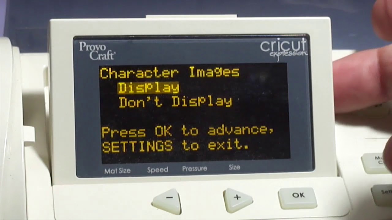Cricut Basics How To's--Settings Button
