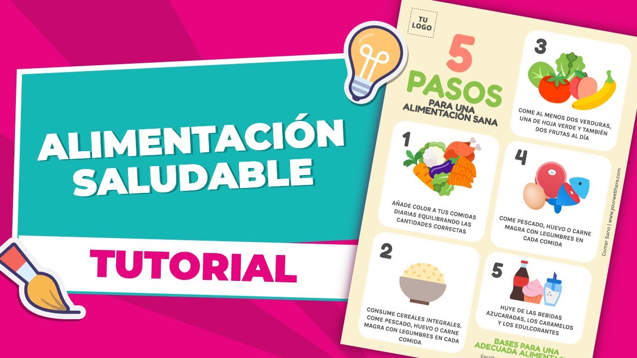 Hacer un PÓSTER de ALIMENTACIÓN SALUDABLE #online #plantillas