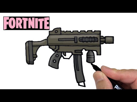 How to draw Fortnite Gun *Stinger SMG* drawing for beginners
