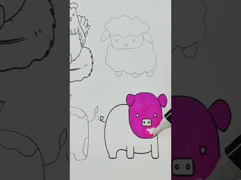 farm animals coloring pages #pig #animals #peppa #art