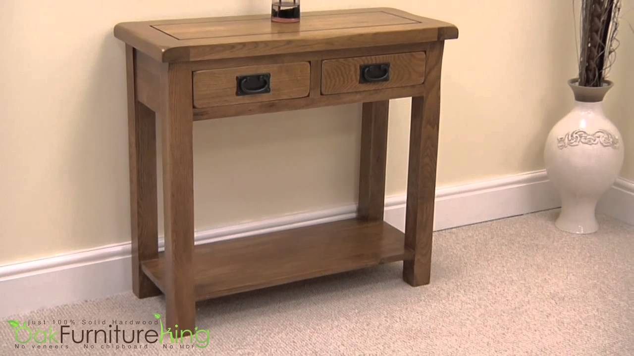 Cotswold Rustic Solid Oak Console Table