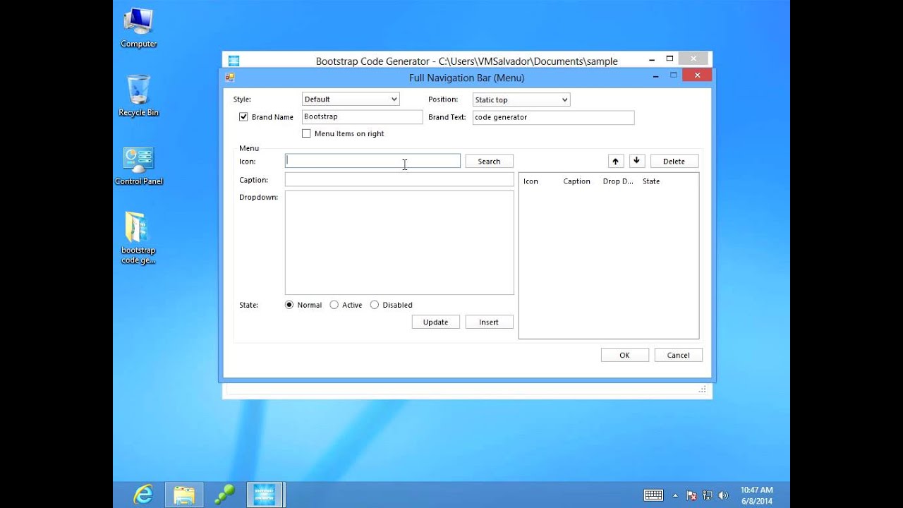 Bootstrap Code Generator - Creating Navigation Bar