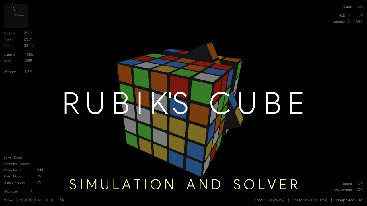 Rubik's Cube program in Java 3D - Rendering and Solving Rubik's Cube of any size!!