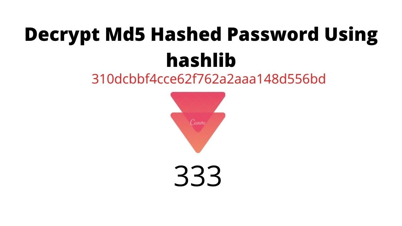 Decrypt Md5 Hashed Password Using hashlib in Python