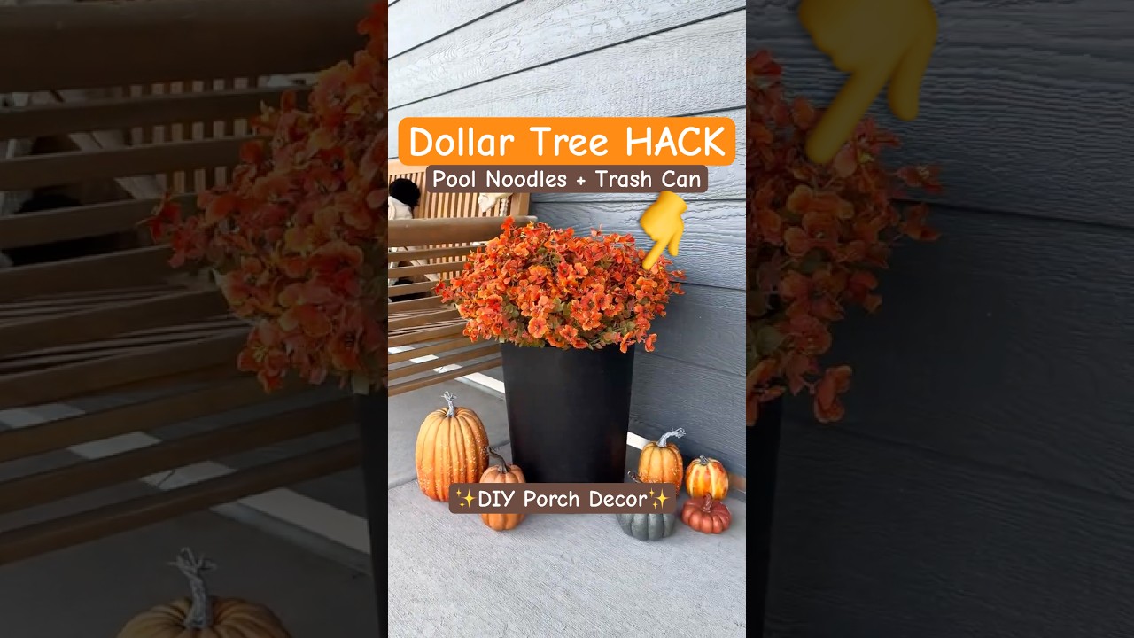 Dollar Tree HACK for high end porch decor 🧡✨FALL PLANTER✨🍂 #fall #decor #diy #dollartree #hack