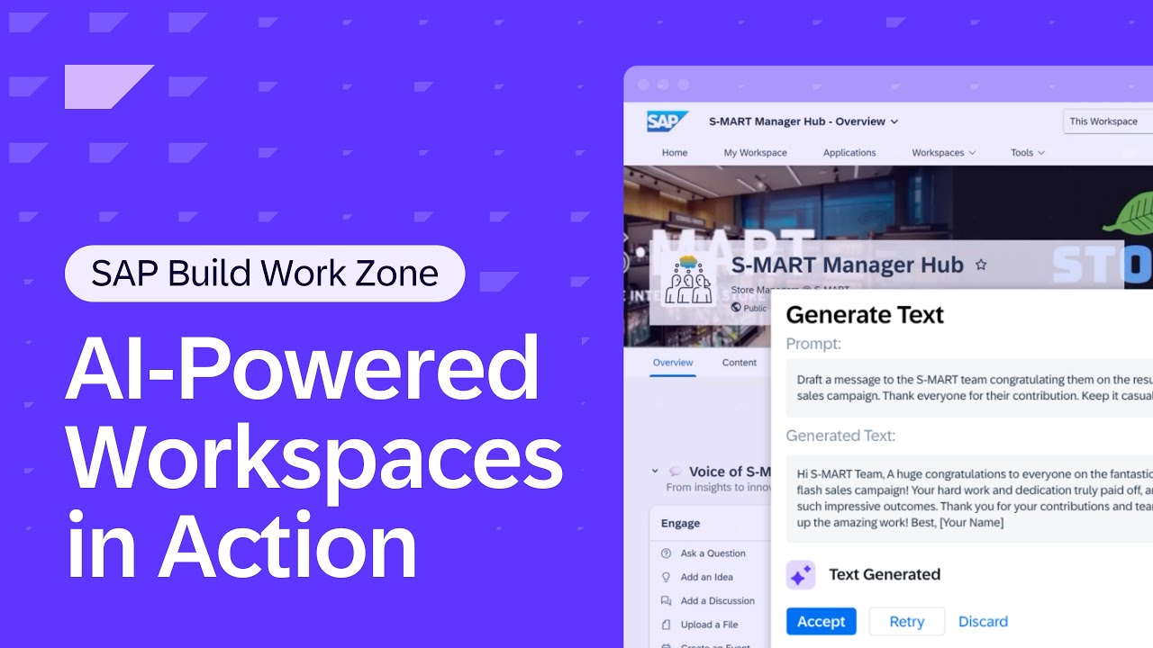 SAP Build Work Zone & Joule: AI-Powered Workspaces in Action | Overview