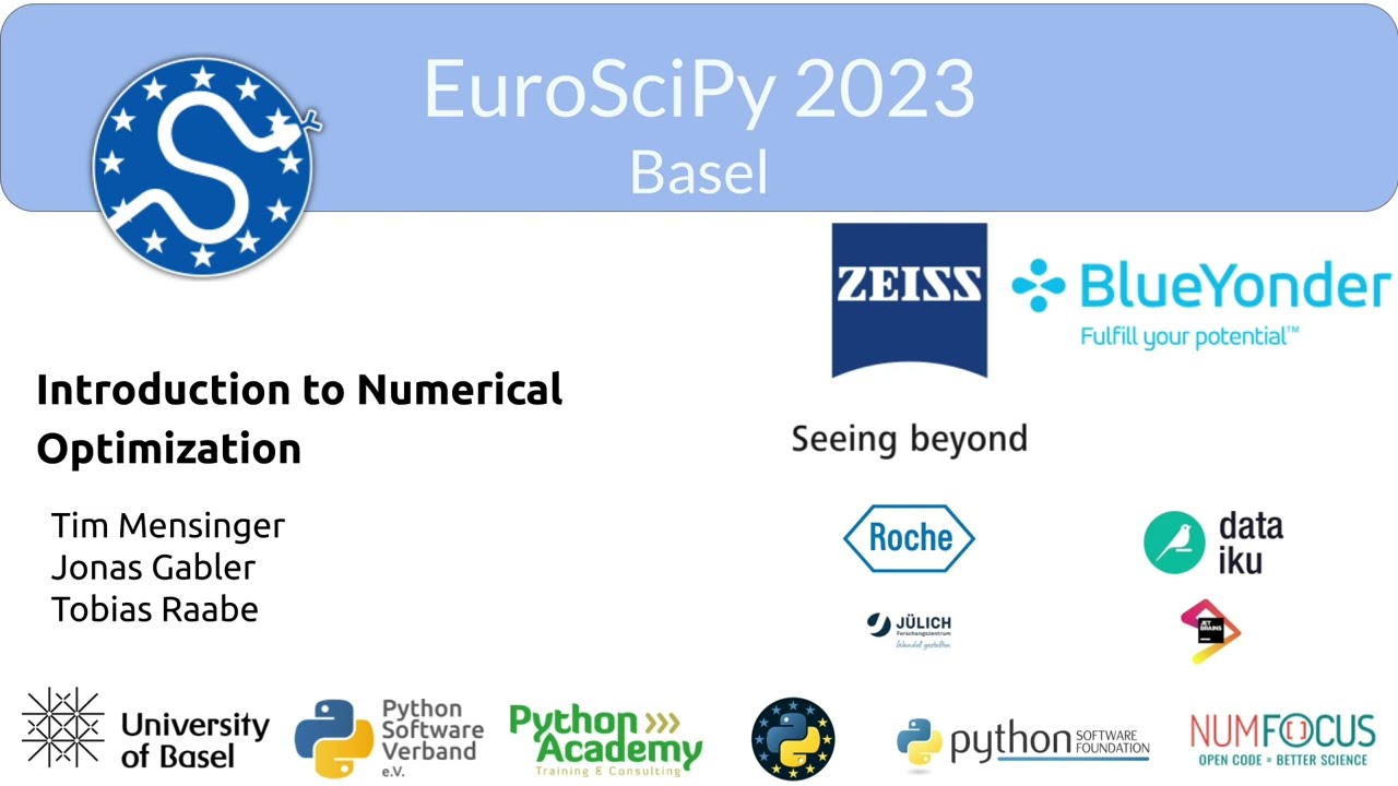 EuroSciPy 2023 - Introduction to numerical optimization