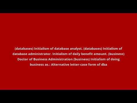 what is the meaning of DBA
