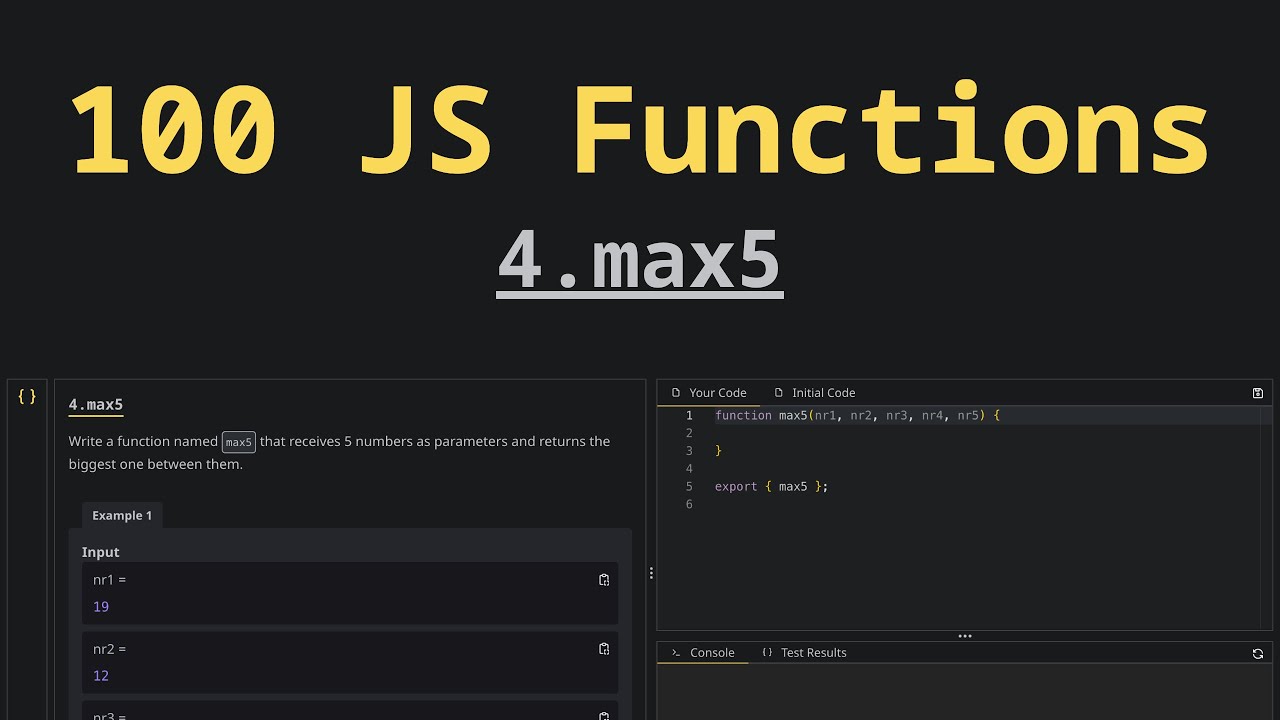 4. max5 | Solving 100 JS Functions