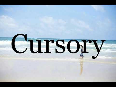 How To Pronounce Cursory๐๐๐๐๐๐Pronunciation Of Cursory