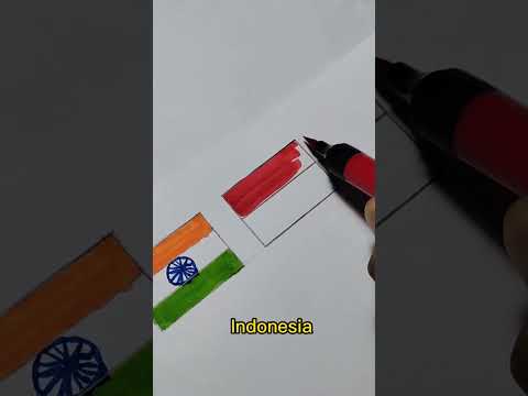 Indonesian flag art๐ฎ๐ฉ All country flag art challenge part 3 #shorts