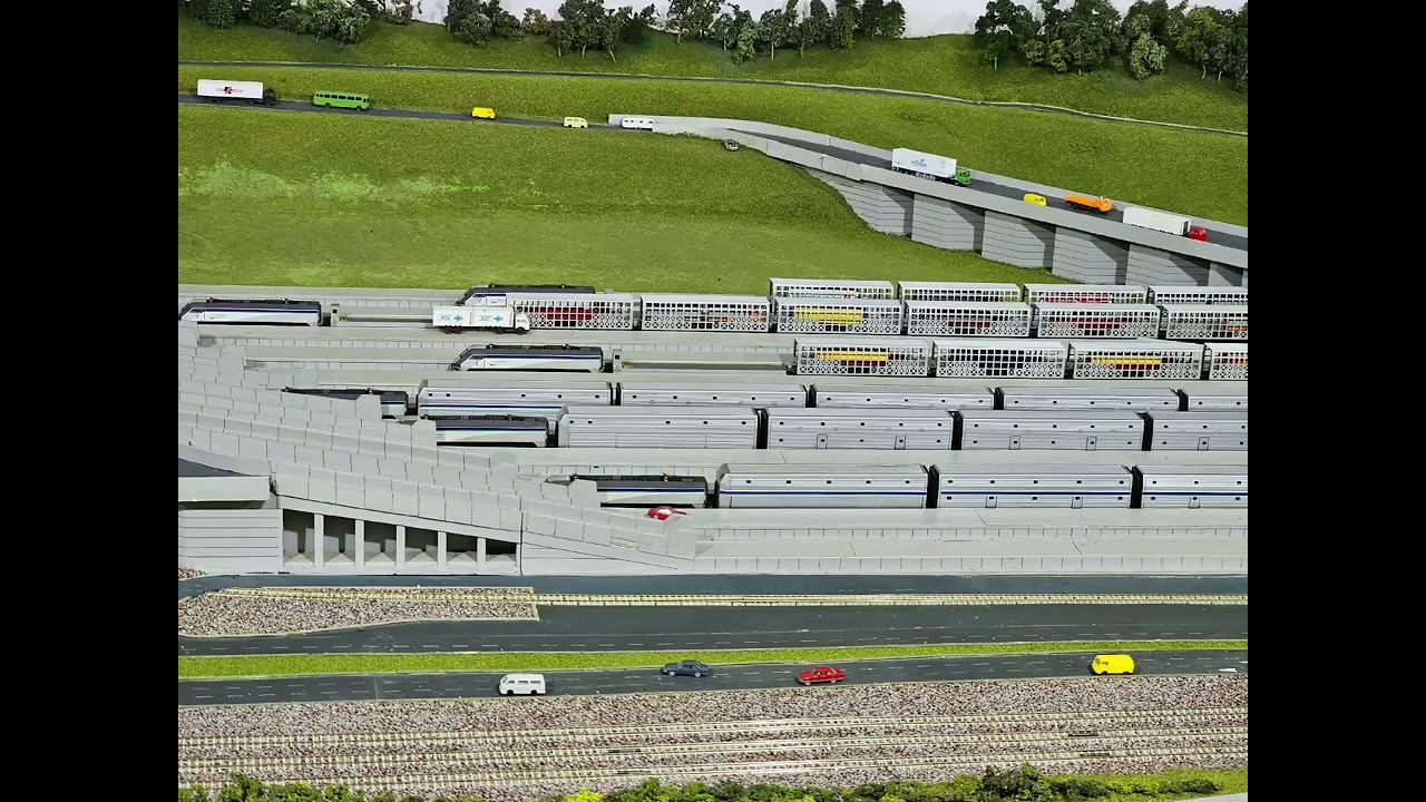 Channel tunnel model railway at Elham Valley Railway museum Kent