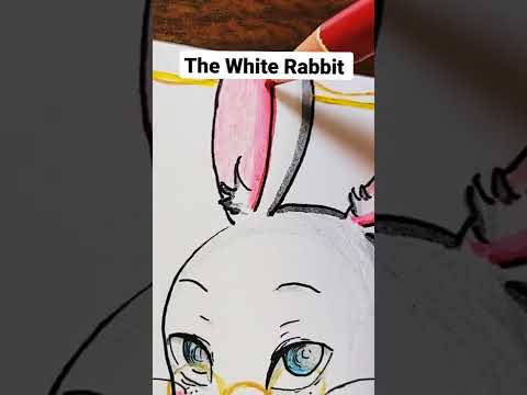 The White Rabbit Artπ β£οΈβ³ | #shorts #aliceinwonderland #whiterabbit #art #animeart #short
