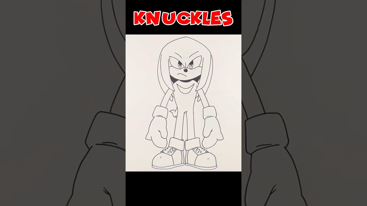 How To Draw Knuckles The Echidna | STEP BY STEP #knuckles #knucklestheechidna #shorts