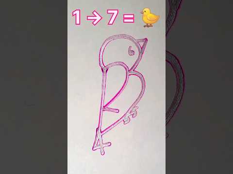 Draw a bird using the numbers 1 to 7 #simplestrokes #shorts #drawing