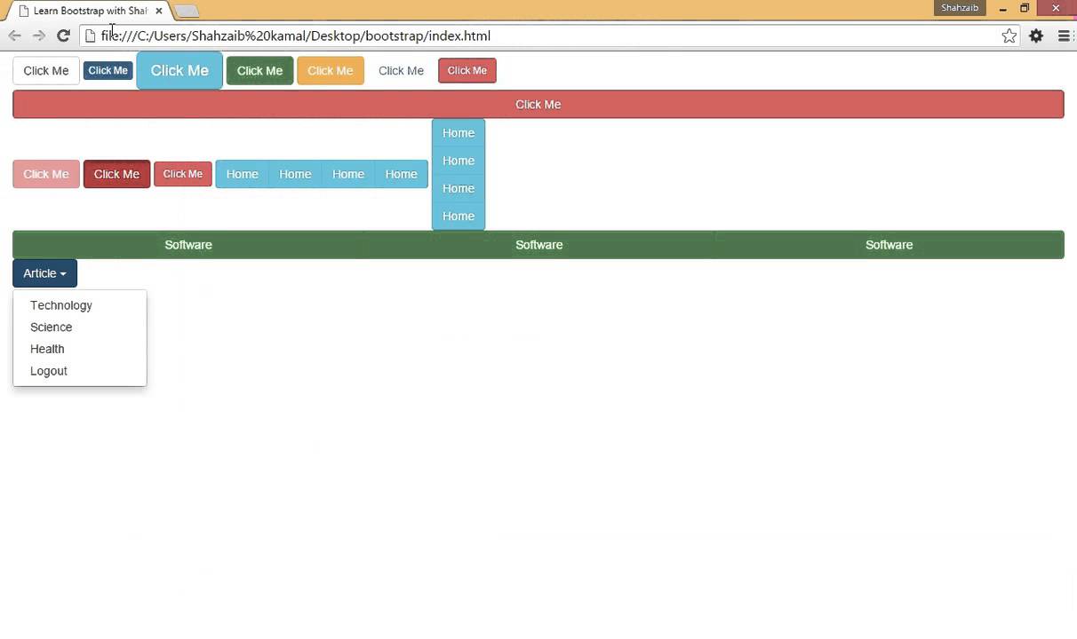 Bootstrap Drop Down Button