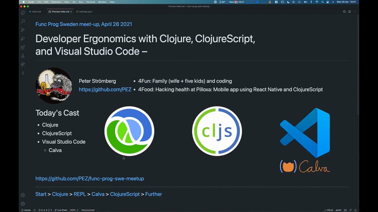 Developer Ergonomics with VS Code, Clojure, and ClojureScript by Peter Strömberg
