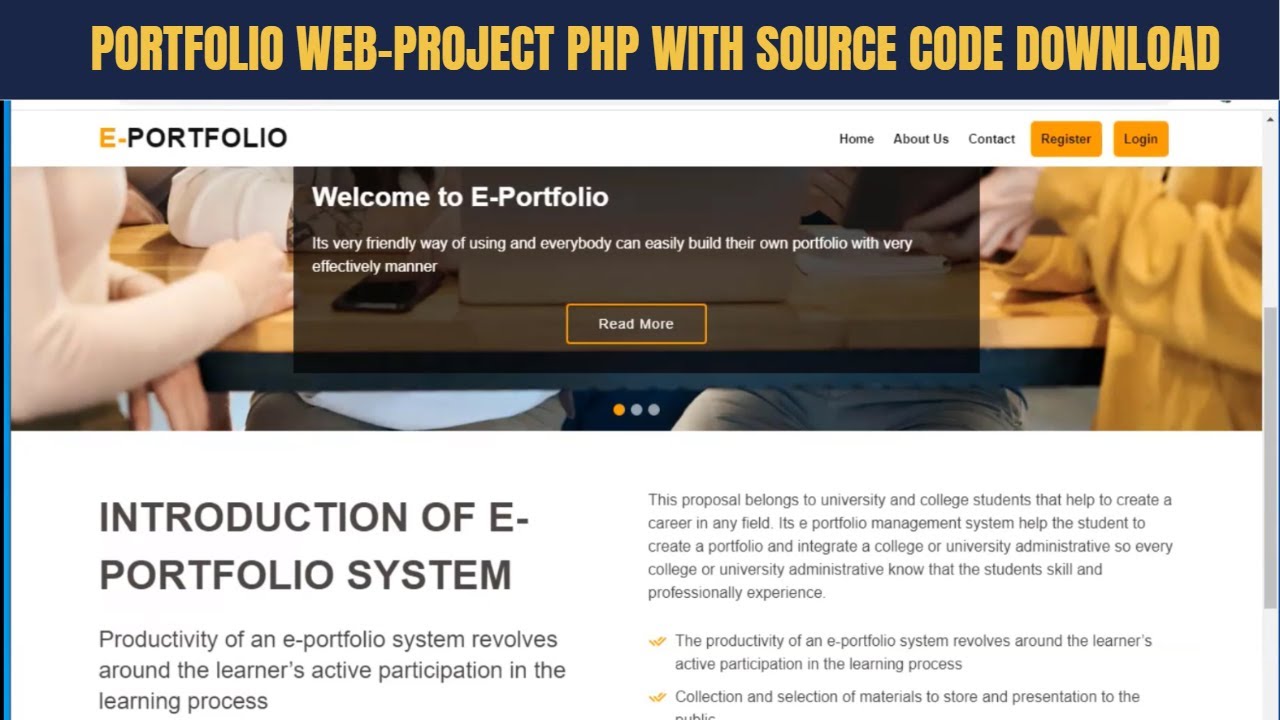 Portfolio Website Creator using PHP with Source Code || company website in php | E portfolio website