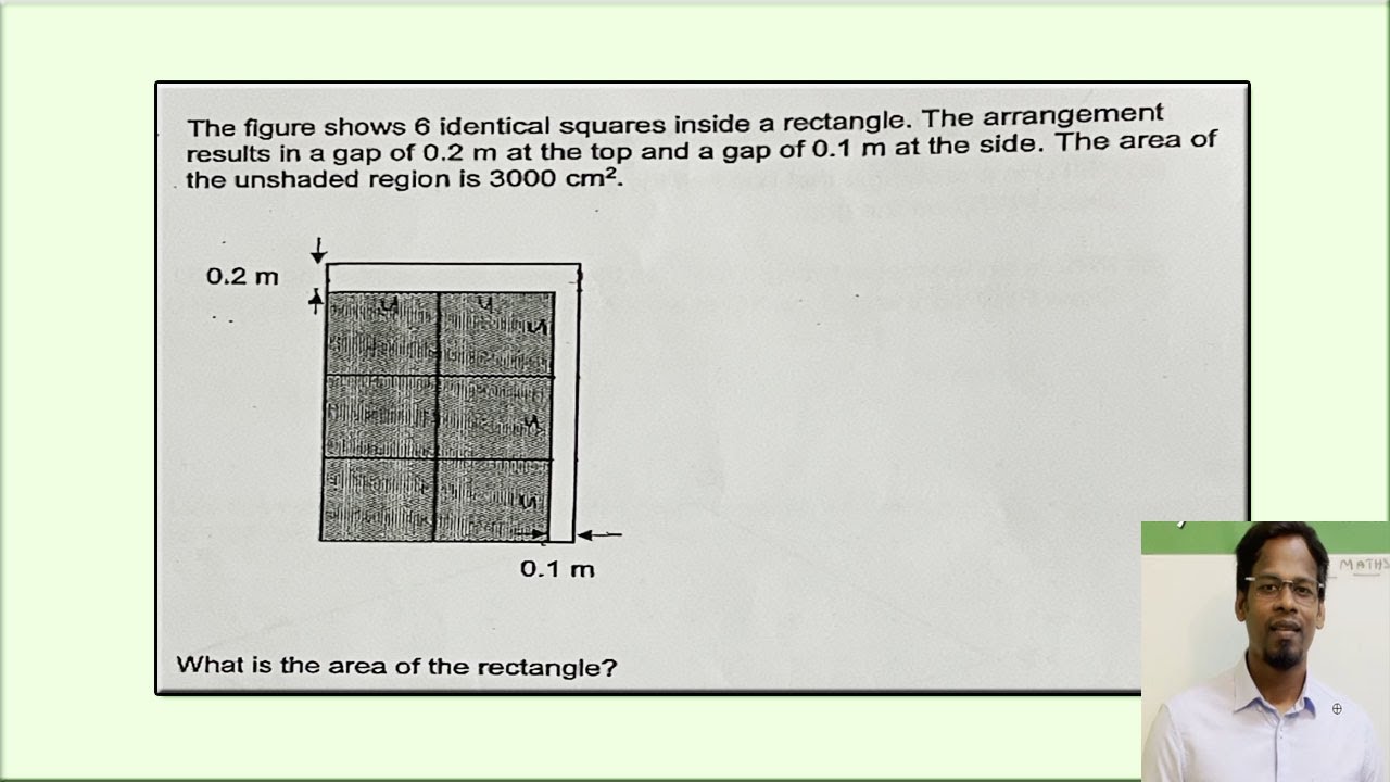 The figure shows six identical squares inside a rectangle | grade 5 to grade 8 mathematics