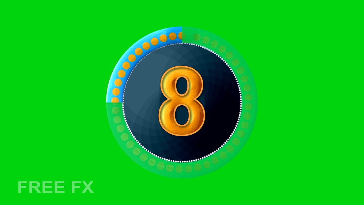 New year count down timer|60 sec count down animation loop in green screen and mate