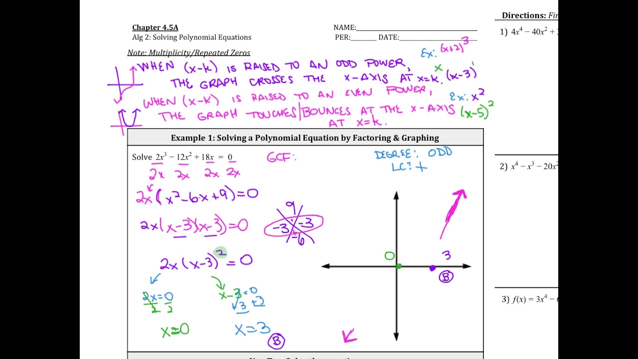 Ch 4.5A Solving Polynomial Equations (VL)