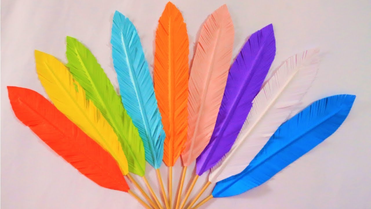 How to Make Paper Feathers | DIY Paper Feathers | Room Decoration with Paper Feathers |