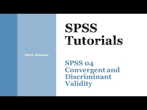 SPSS 04: Convergent and Discriminant Validity of Scale