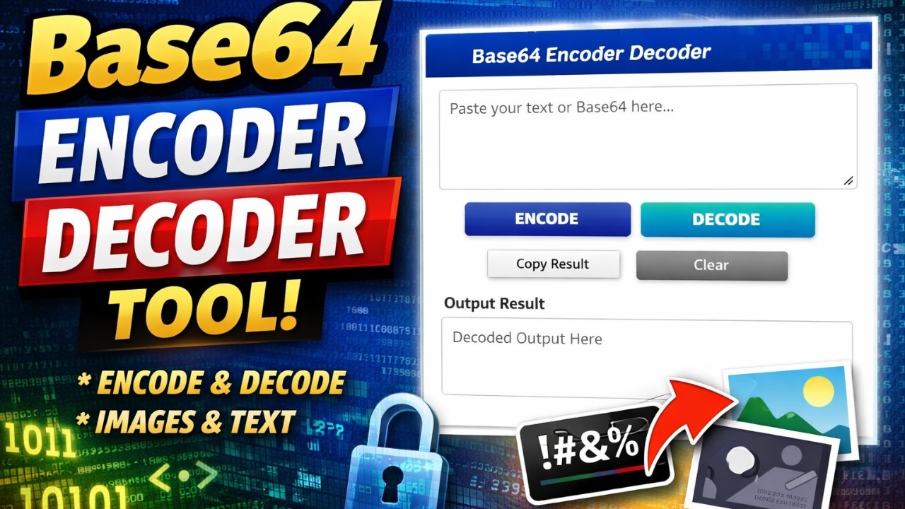 Base64 Encoder Decoder Tool – Encode & Base64 Decode Online (Free Tool)