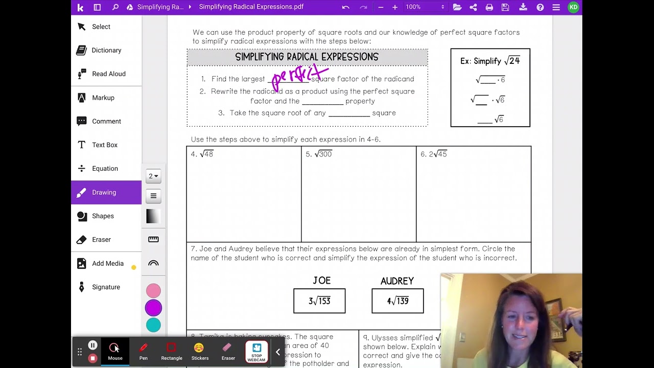 Algebra 1-Simplifying Radical Expressions.pdf